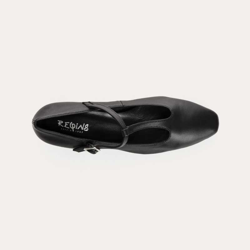 Ballerines à talons esprit salomé en cuir